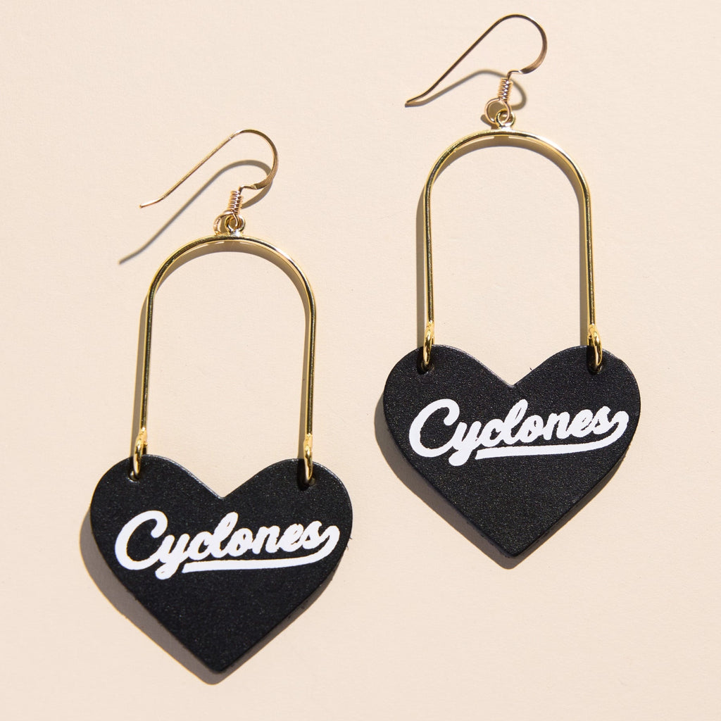 Black Iowa State University Cyclones Script Heartthrobs - Nickel & Suede