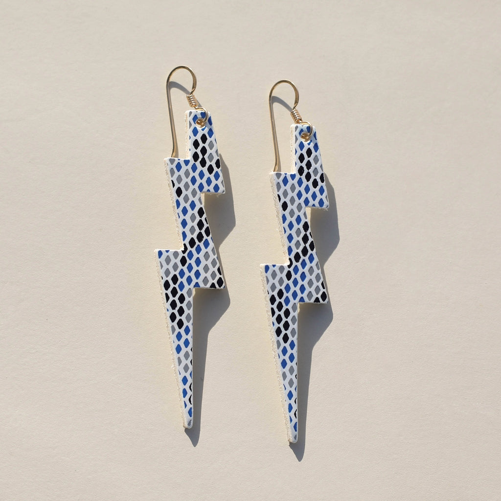 Detroit Lightning Bolts | Nickel & Suede | Lightweight Leather Earrings