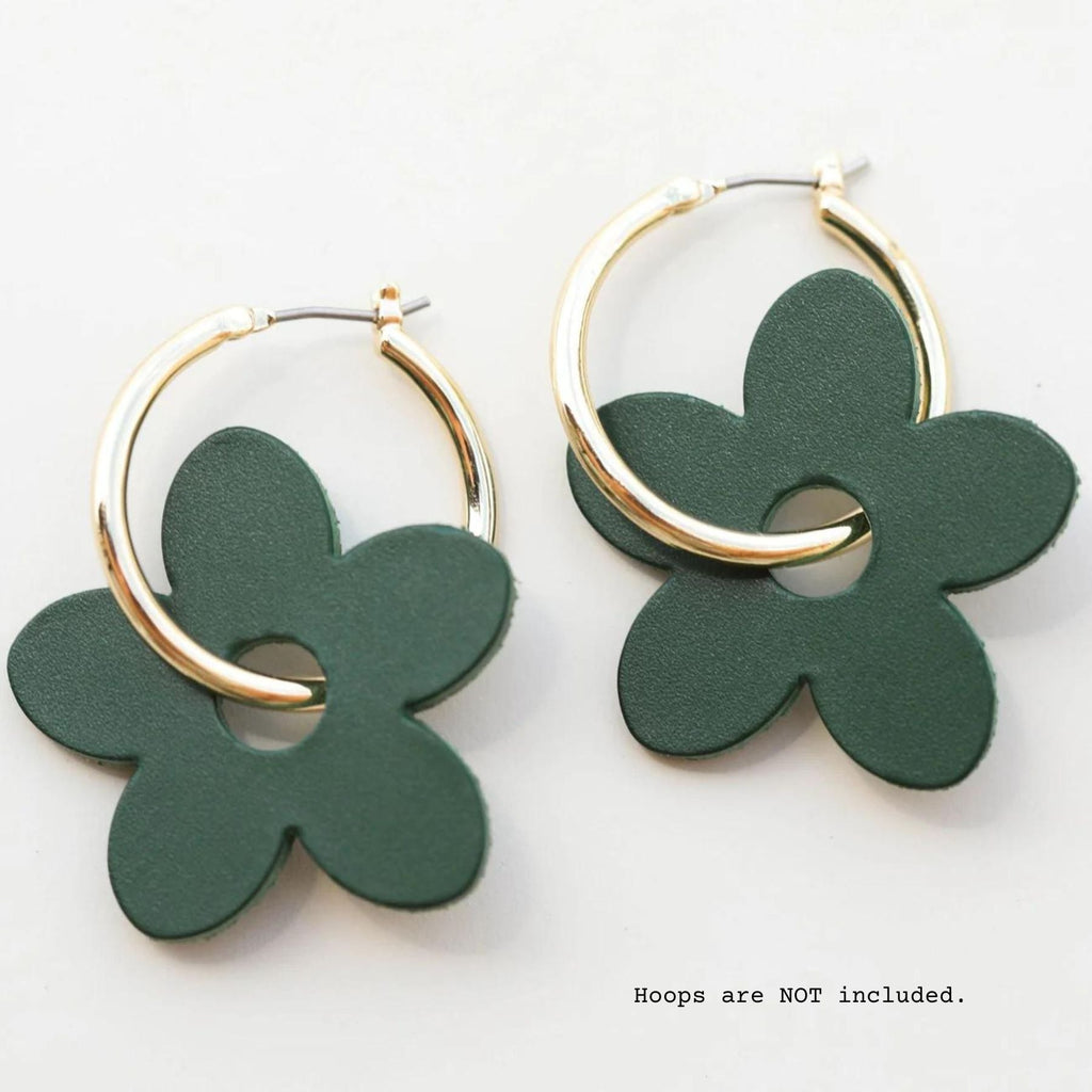 Evergreen Petal Charms - Nickel & Suede