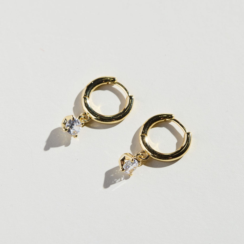 Gold Ellie Huggies - Nickel & Suede