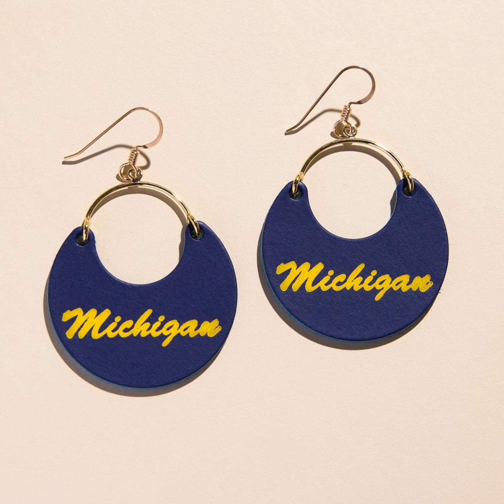 Michigan Blue University of Michigan Script Nina - Nickel & Suede