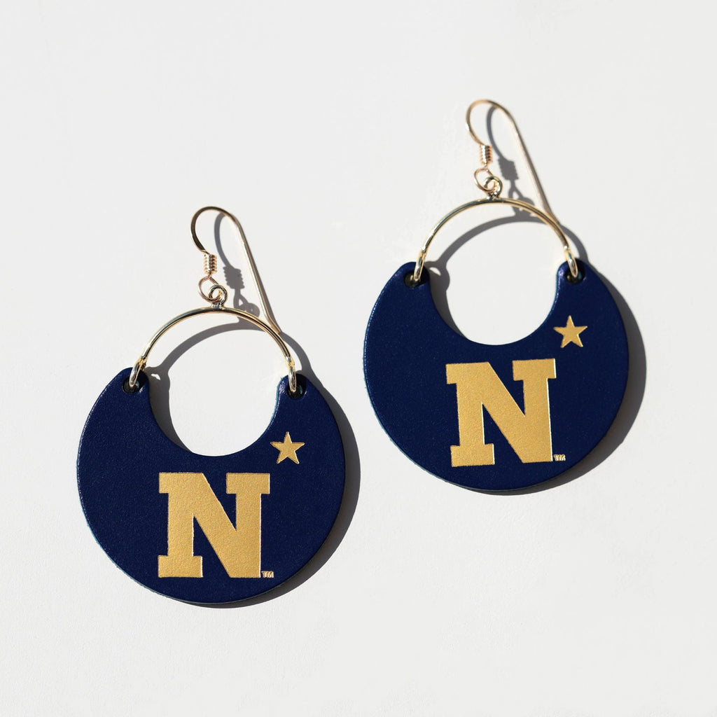 Navy Blue United States Naval Academy Ninas - Nickel & Suede