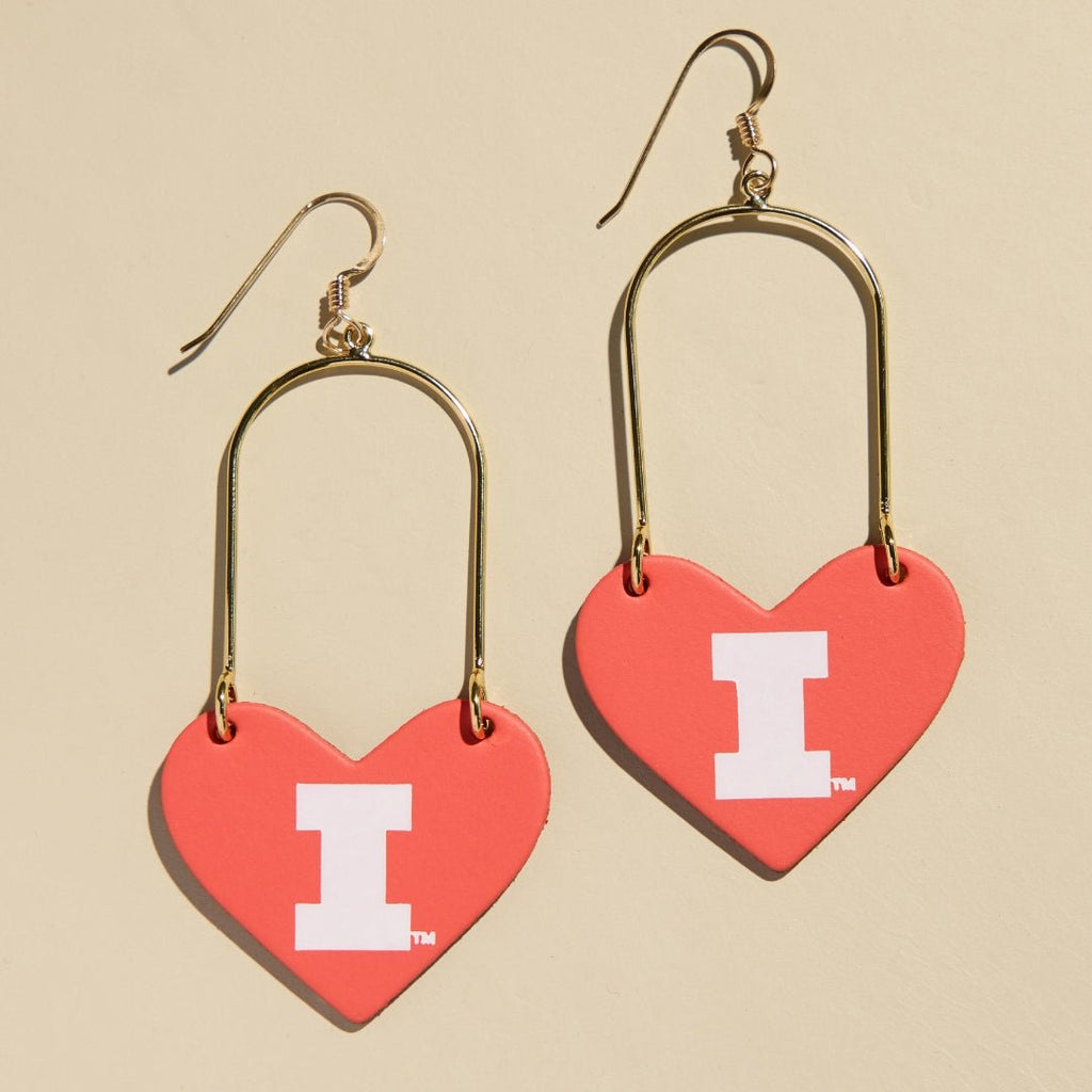 Orange University of Illinois Heartthrobs - Nickel & Suede