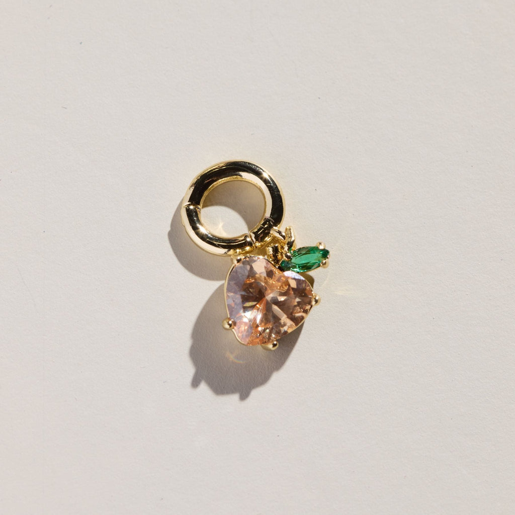 Peach Charm - Nickel & Suede