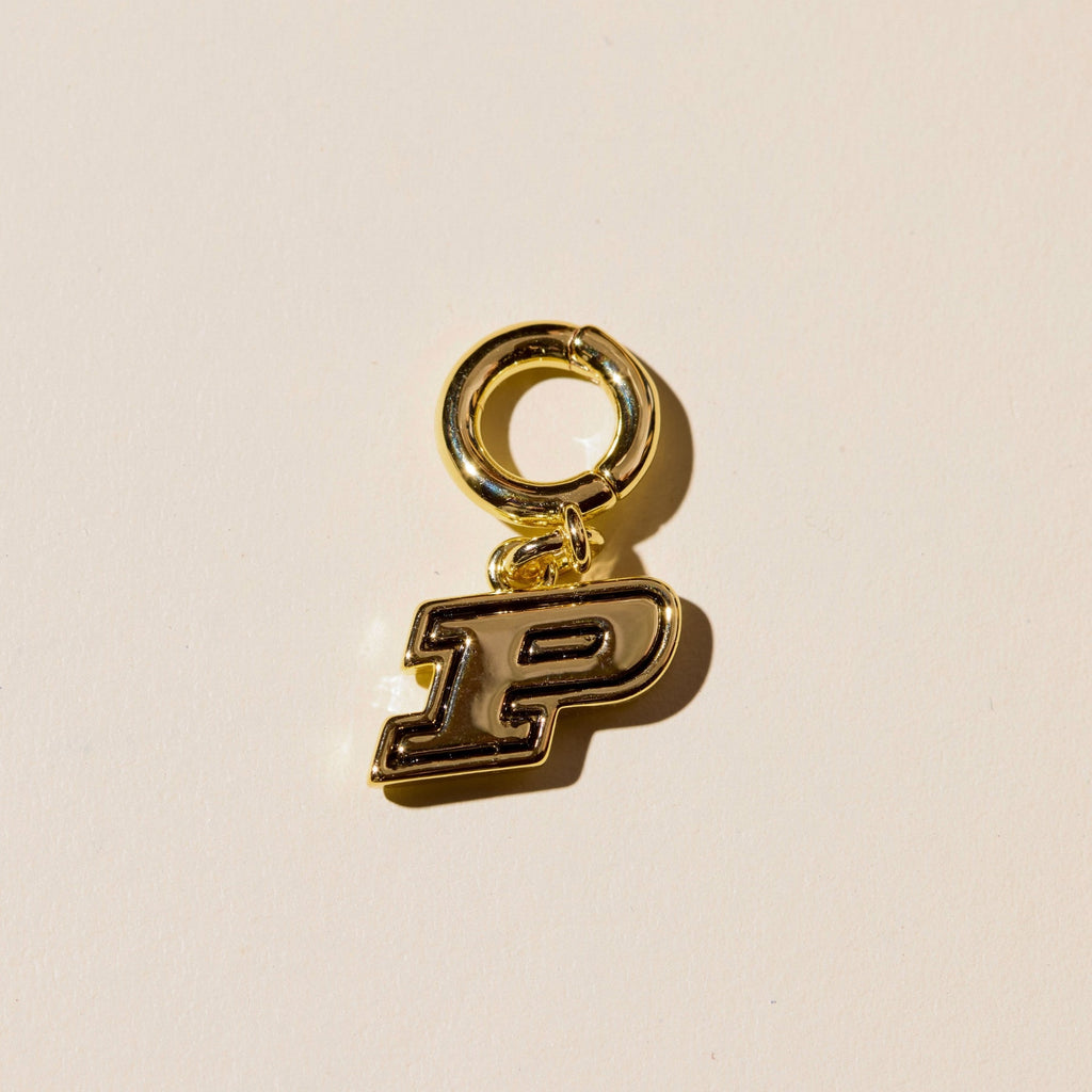 Purdue University Enamel Charm - Nickel & Suede
