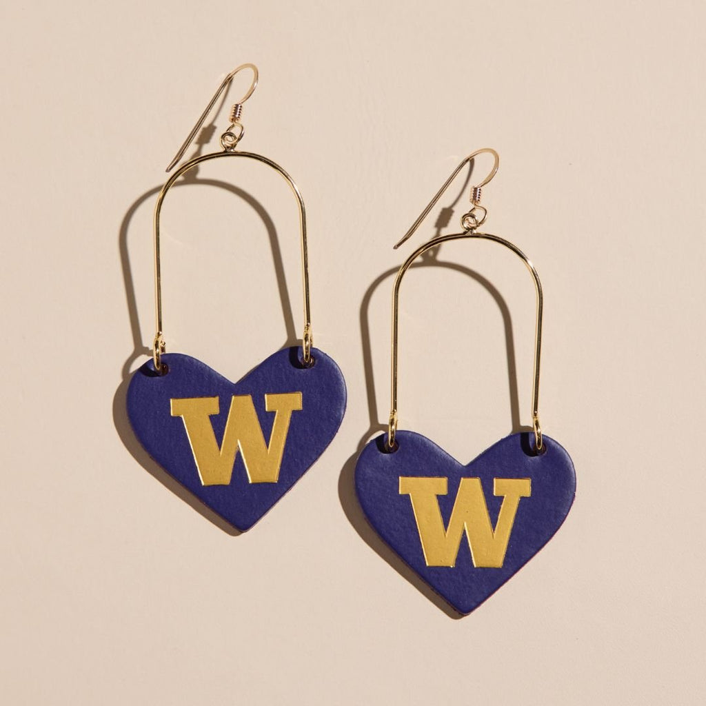 Purple University of Washington Logo Heartthrobs - Nickel & Suede