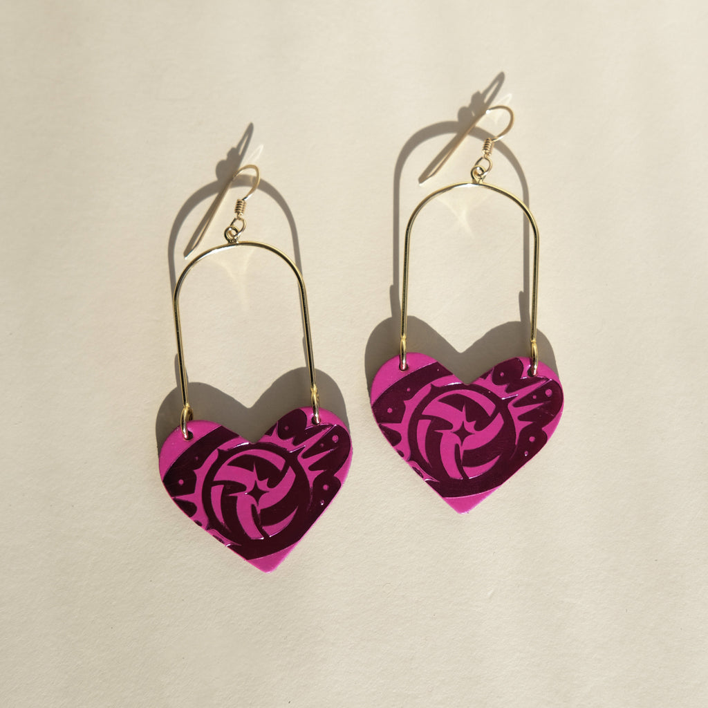 Supernovas Magenta Galaxy Heartthrobs - Nickel & Suede