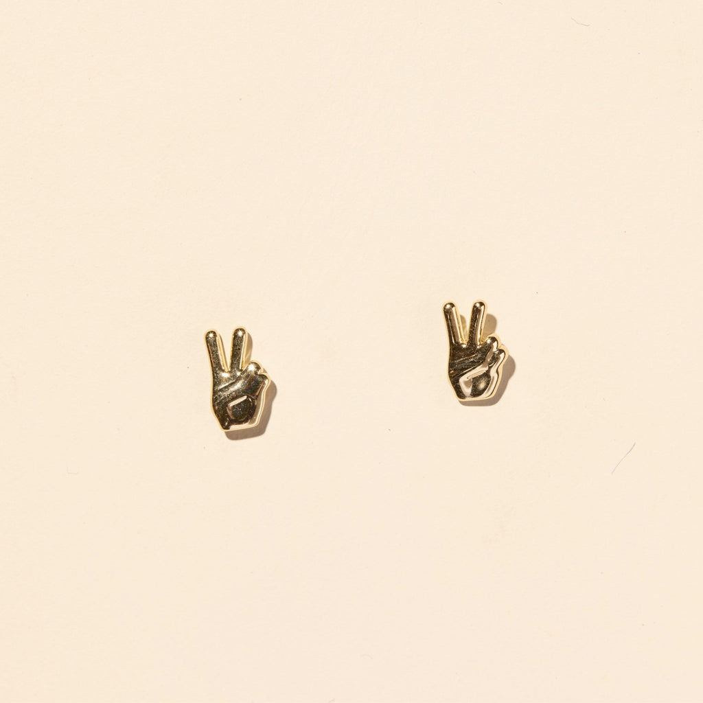 UTRGV V Hand Studs - Nickel & Suede