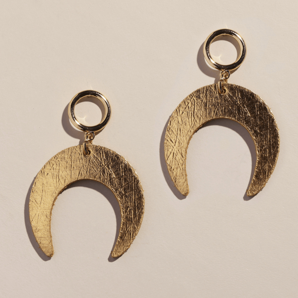 Vintage Gold CeCe | Nickel & Suede | Lightweight Leather Earrings