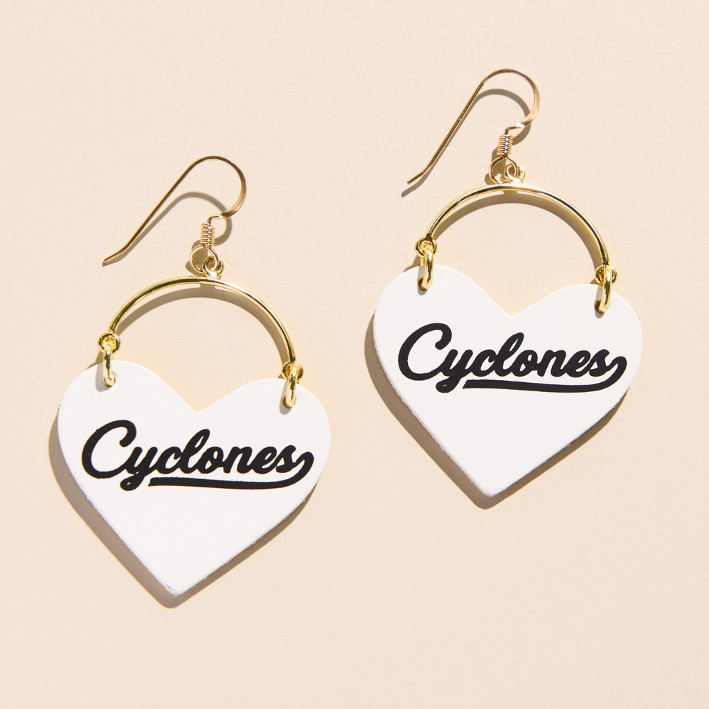 White Iowa State University Cyclones Script Lover - Nickel & Suede