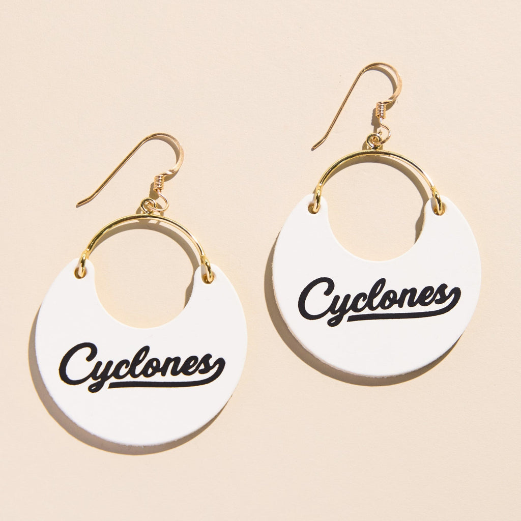 White Iowa State University Cyclones Script Ninas - Nickel & Suede