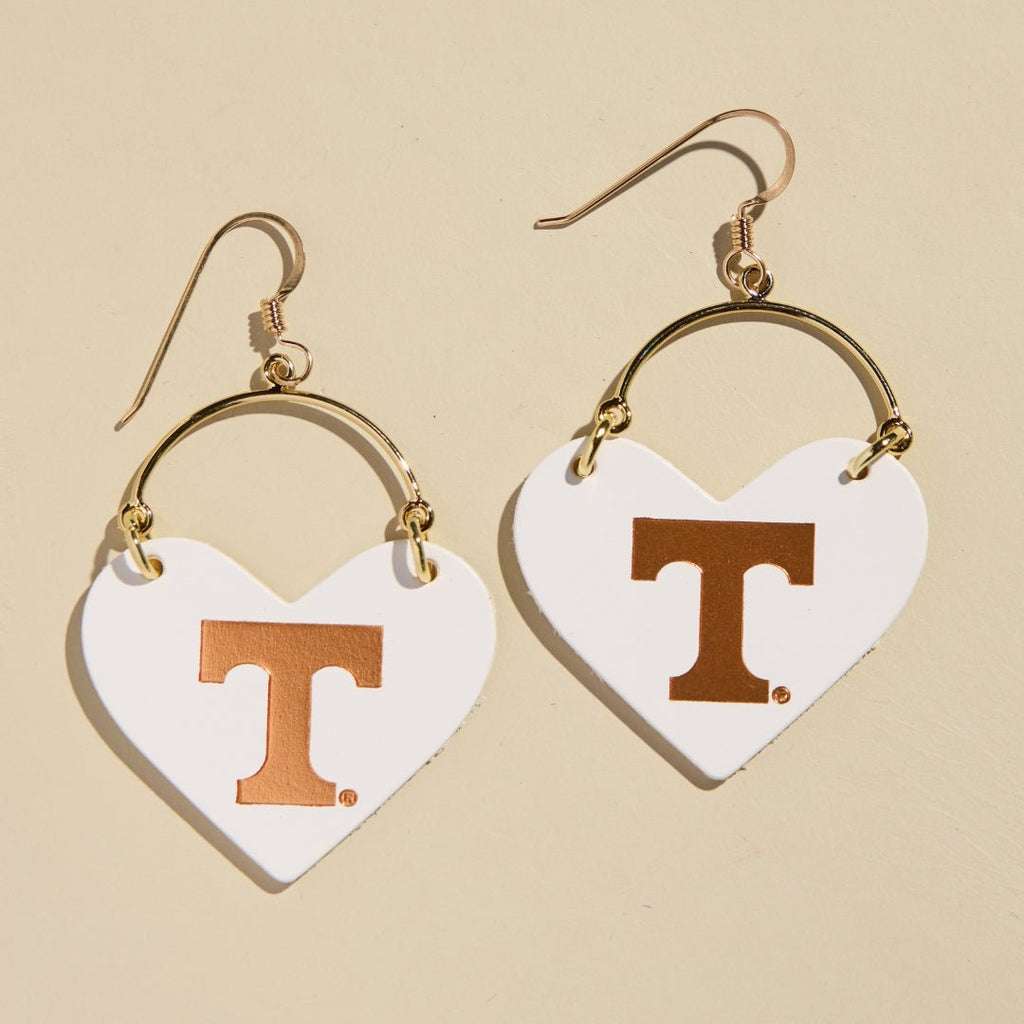White University of Tennessee Logo Lover - Nickel & Suede