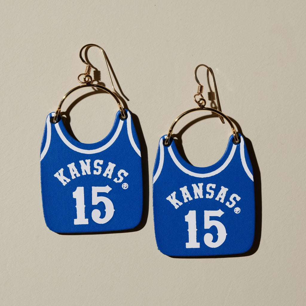 Nickel & Suede x Cherry - KU #15 Jersey Earrings - Nickel & Suede